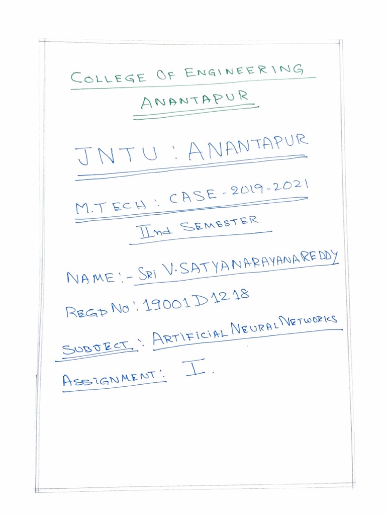 ANN Assignment I | PDF | Artificial Intelligence | Intelligence (AI ...