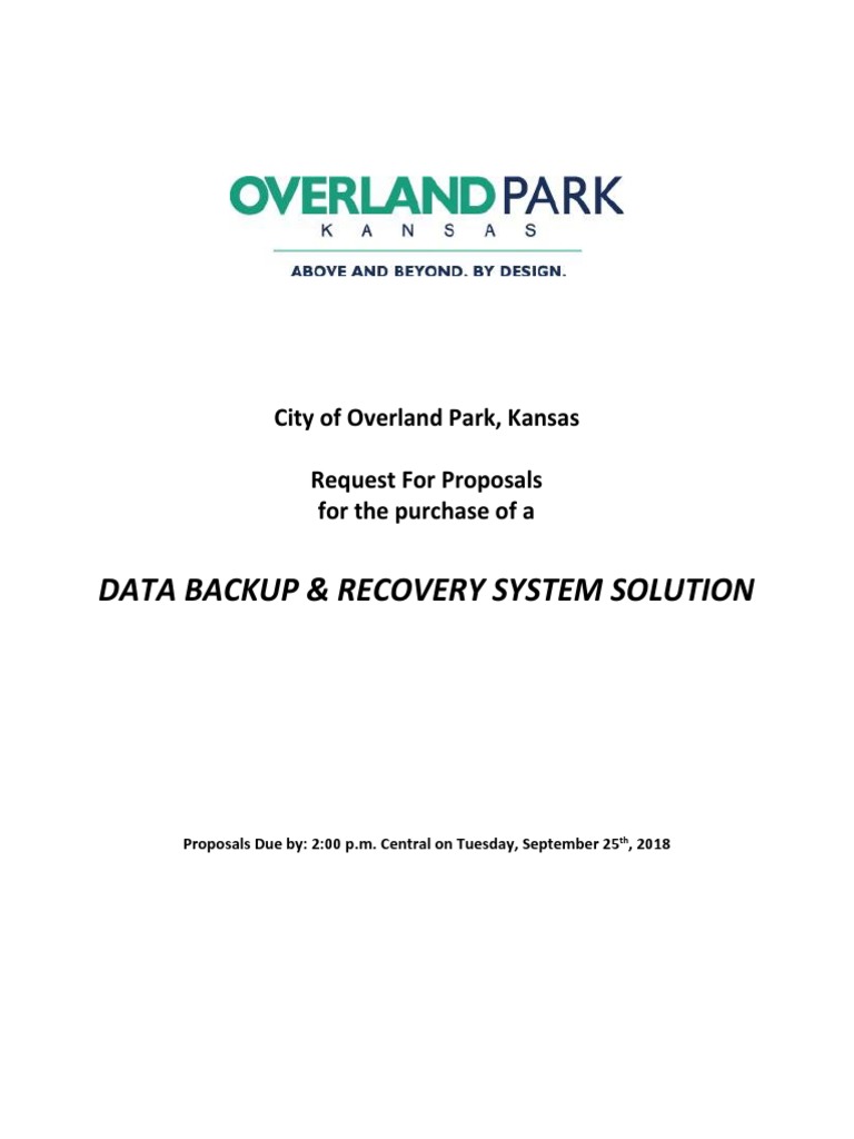 Data Backup Proposal | PDF | Backup | Request For Proposal