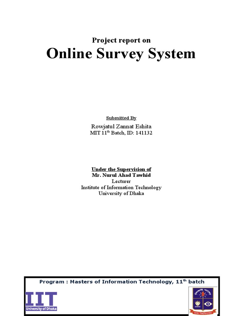 Online Survey System: Project Report On | PDF | Survey Methodology ...