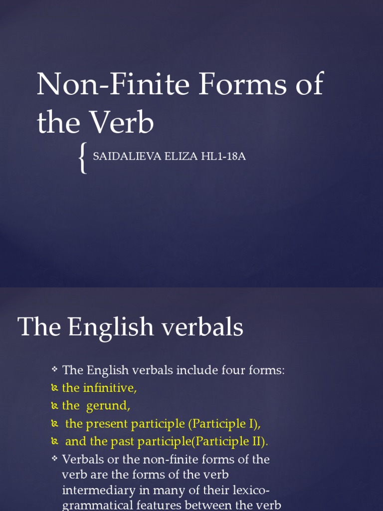 Non-Finite Forms of The Verb | PDF | Verb | Semantics