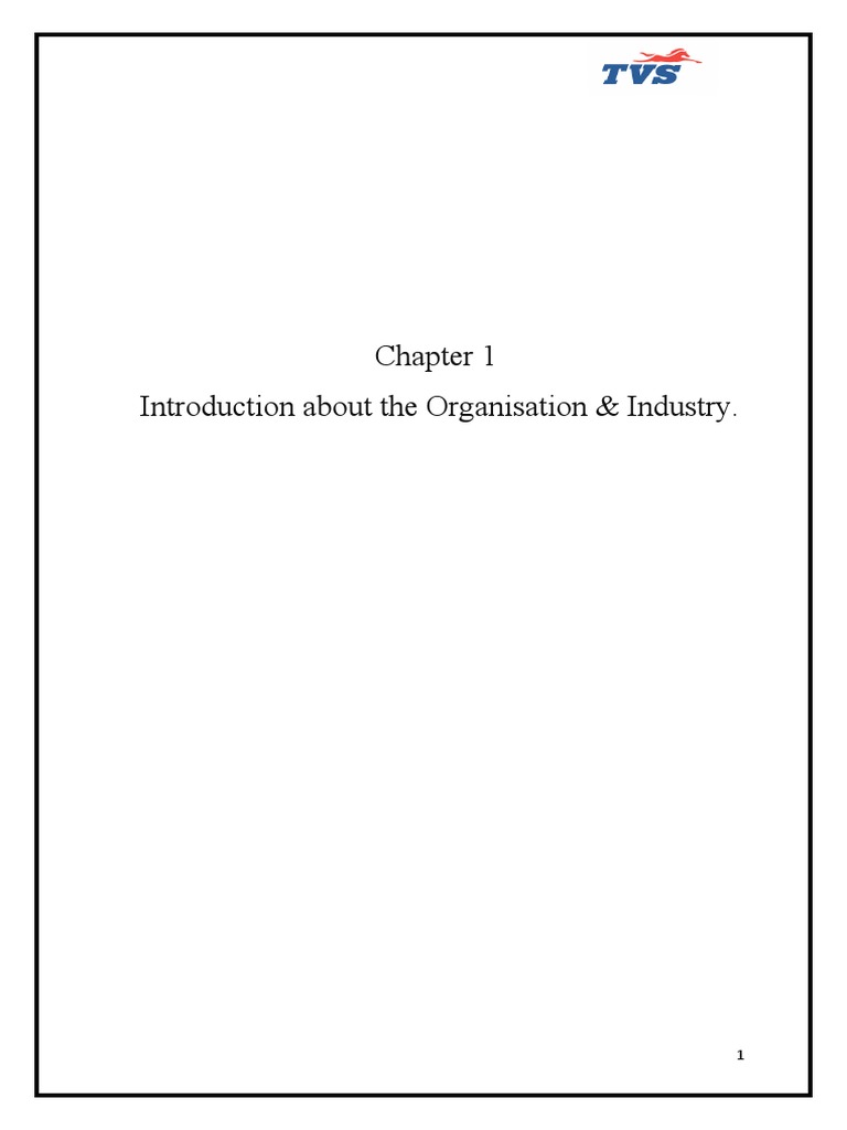 Tvs Organization Study | PDF | Business | Economies