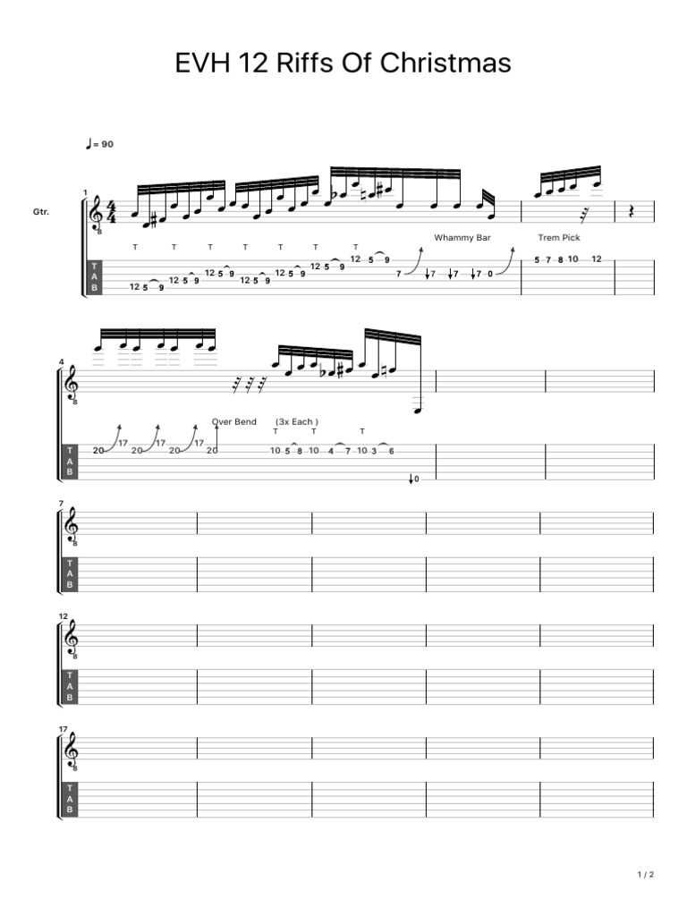 EVH 12 Riffs of Christmas: Whammy Bar Trem Pick | PDF