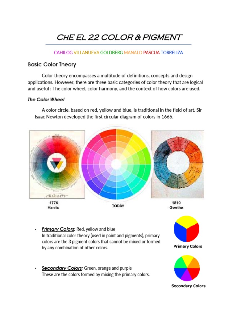 Paints Pigment Handout Class PDF | PDF | Pigment | Paint