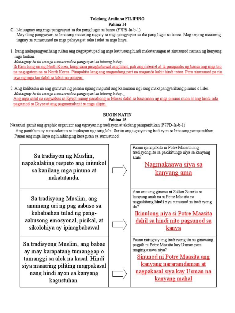 Takdang Aralin - Filipino | PDF