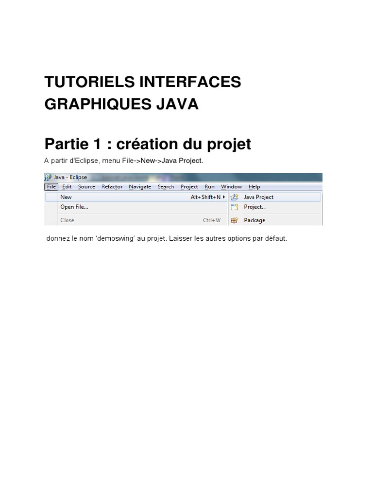 Tutoriels Interfaces Graphiques Java | PDF | Java (Langage de programmation) | Interface graphique