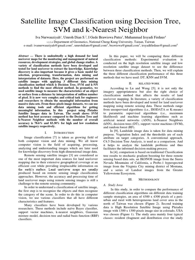 Satellite Image Classification Using Dec PDF | PDF | Statistical ...