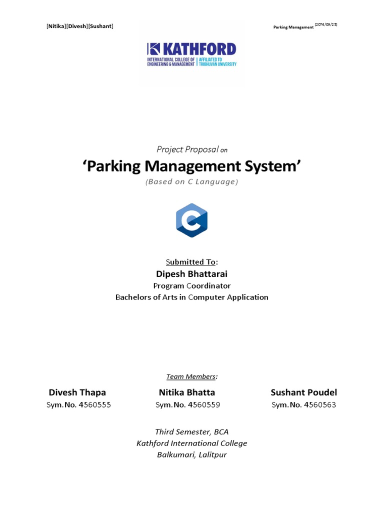 Parking Management System': Project Proposal | PDF | Computer ...