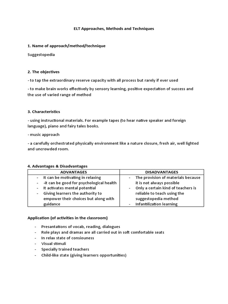 Suggestopedia: Engaging ELT Method | PDF | Science & Mathematics