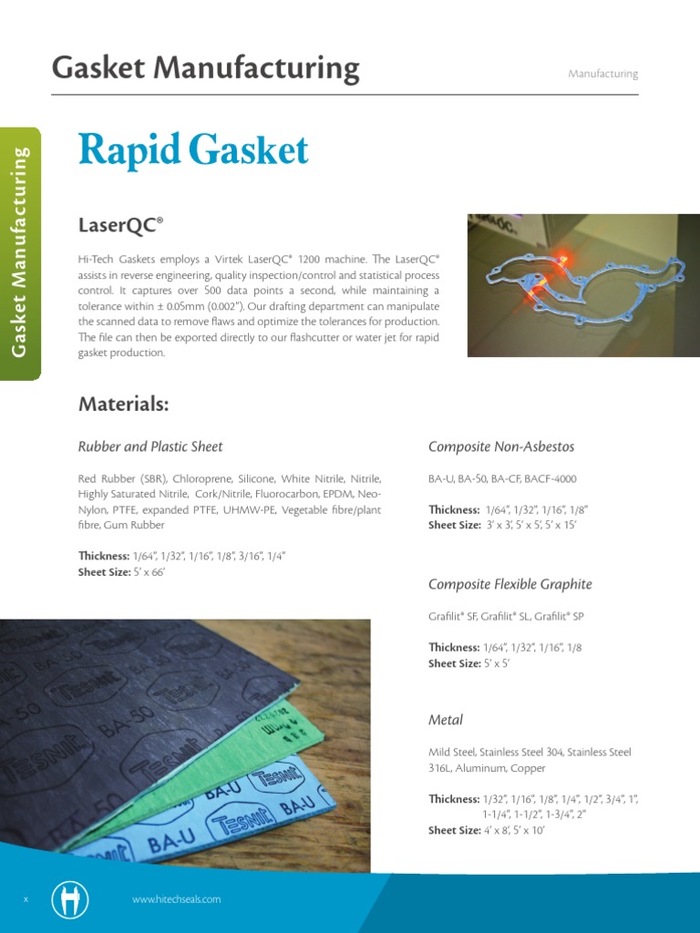 Gasket Manufacturing: Laserqc® | PDF | Sheet Metal | Building Materials
