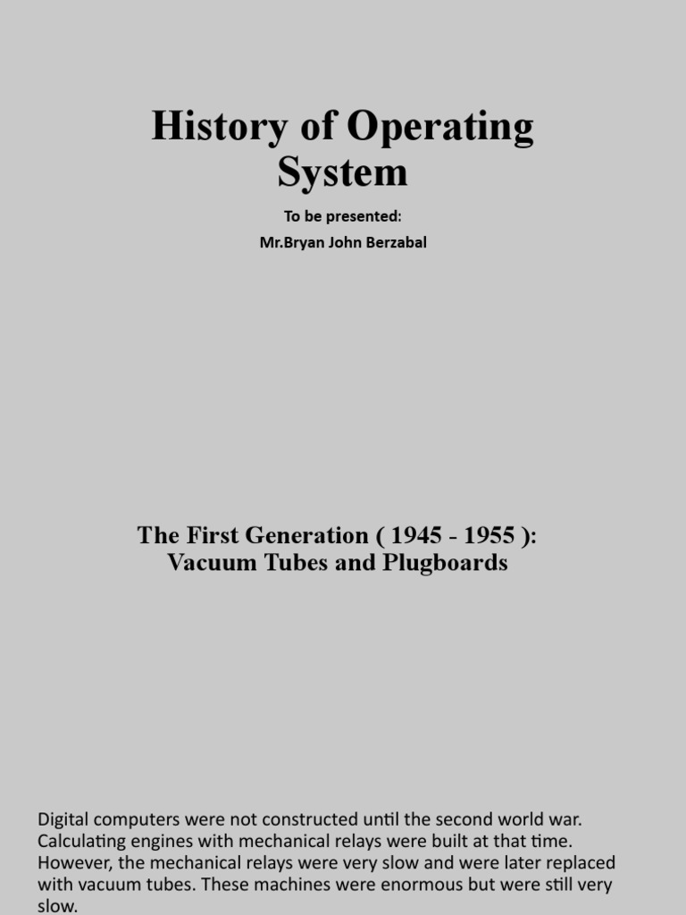 History of Operating System | PDF | Integrated Circuit | Operating System