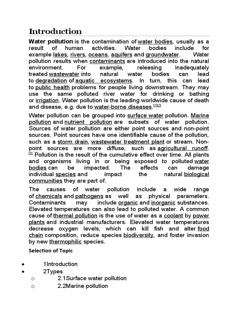 Water Pollution | PDF | Water Pollution | Water Management