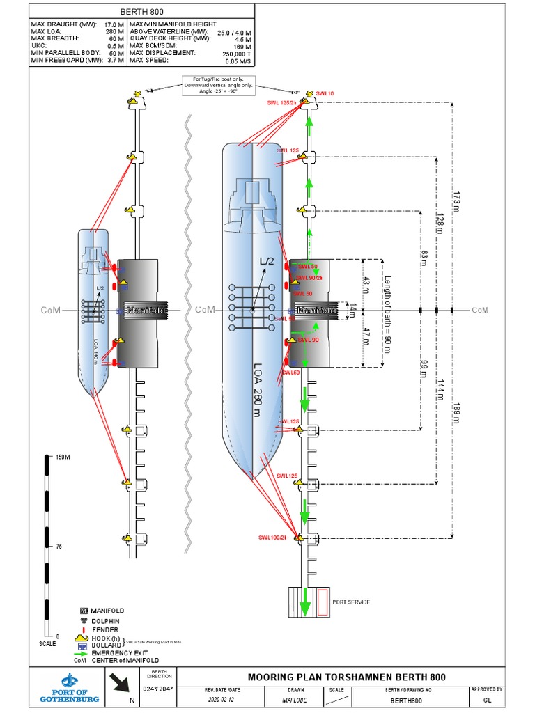 Mooring and Manifold Plan for Berth 800 | PDF | Ships | Watercraft