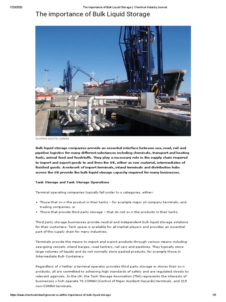 Importance of Bulk Liquid Storage | PDF | Inventory | Supply Chain