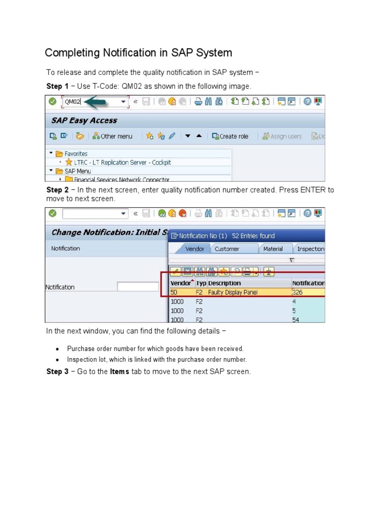 Complete Quality Notification in SAP | PDF