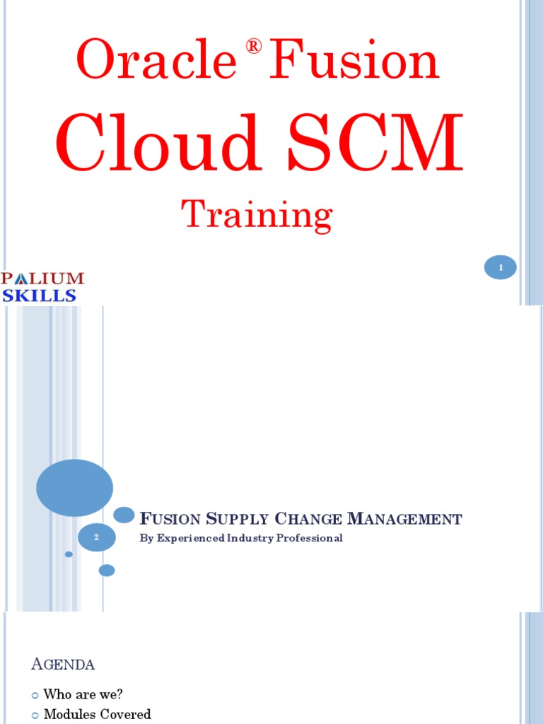 Oracle Fusion Cloud SCM Training by Experienced Consultant | PDF