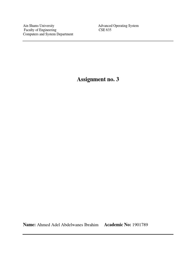 Assignment No. 3: Name: Ahmed Adel Abdelwanes Ibrahim Academic No ...