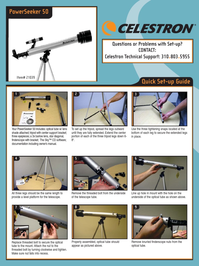 Powerseeker 50: Quick Set-Up Guide | PDF | Screw | Tools