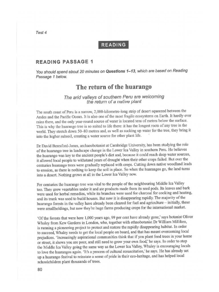 Ielts - Reading - Placement Test | PDF