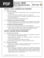 Pre-Tender HSE Qualification Questionnaire and Answers | PDF | Personal ...