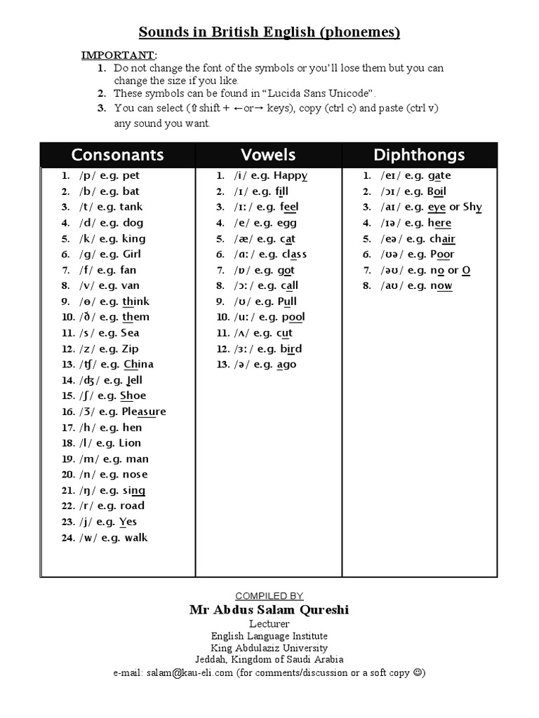 Sounds in British English | PDF
