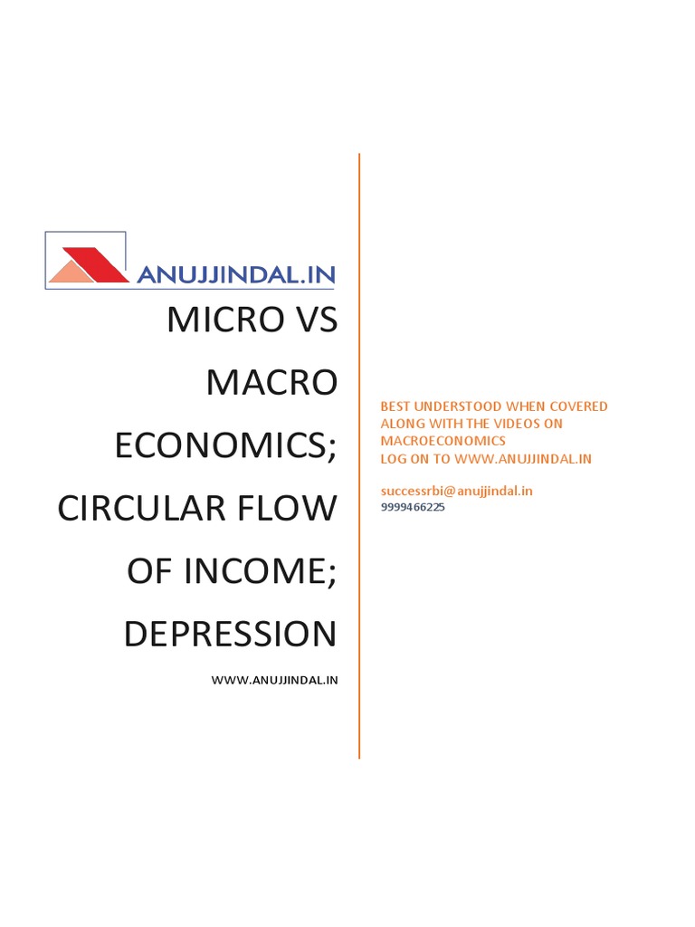 Micro Vs Macro Economics Circular Flow of Income Depression | PDF ...