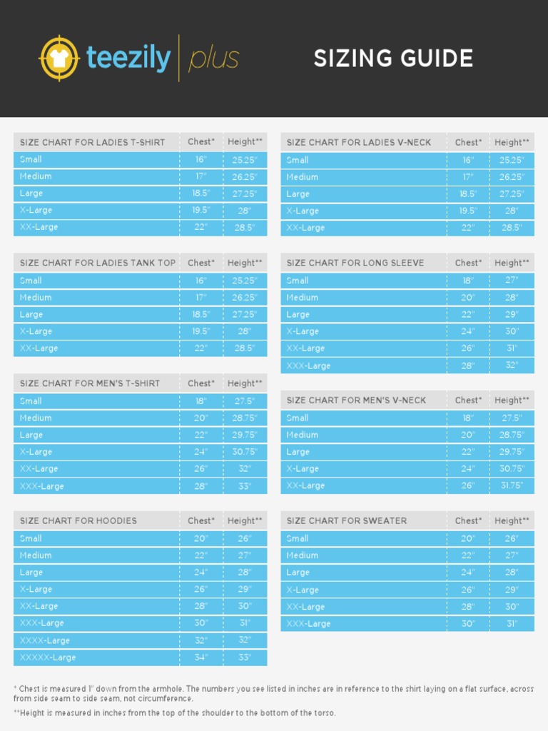 TZ Plus Sizing Guide | PDF | Shirt | Sweater