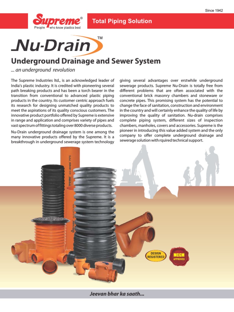 Underground Drainage and Sewer System | PDF | Sanitary Sewer | Pipe ...