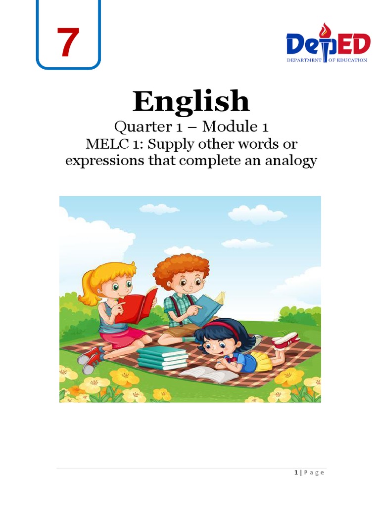 English: Quarter 1 - Module 1 | PDF | Analogy | Vocabulary