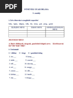 3.oszt - Nyelvtan - Főnevek Felmérő A | PDF