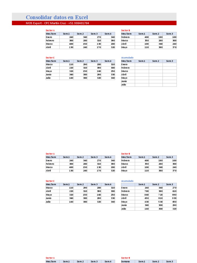 Consolidar Datos en Excel | PDF