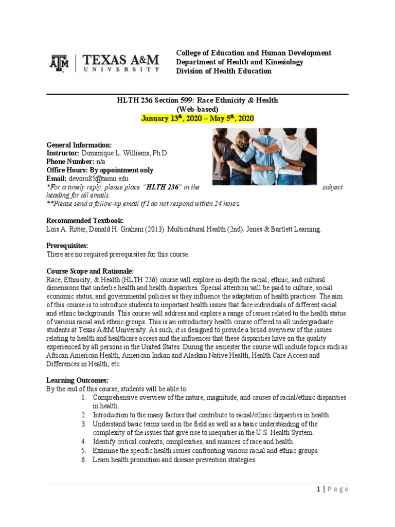 HLTH 236 Syllabus Spring 2020 | PDF | Apa Style | Alternative Medicine