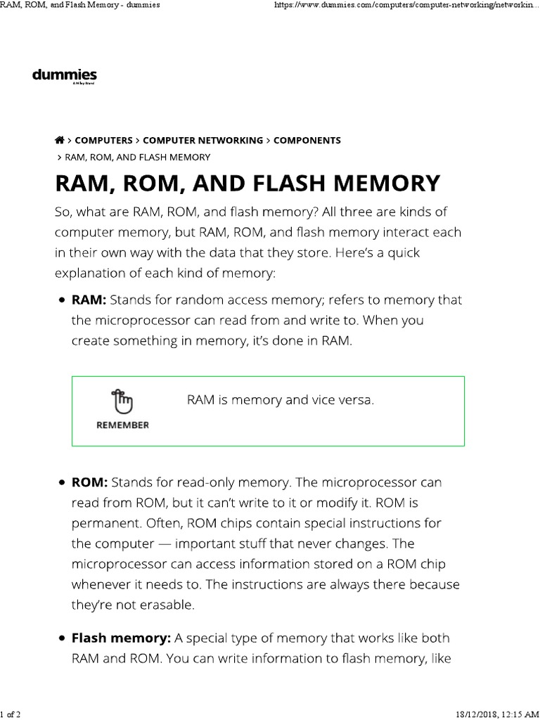 An Overview of RAM, ROM, and Flash Memory: Understanding the ...