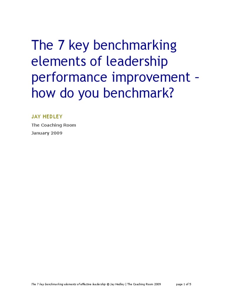 7 Key Benchmarking Elements of Effective Leadership PDF | PDF ...