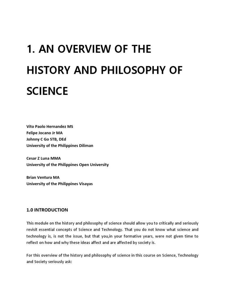 Module 1 History and Philosophy PDF | PDF | Philosophy Of Science | Science