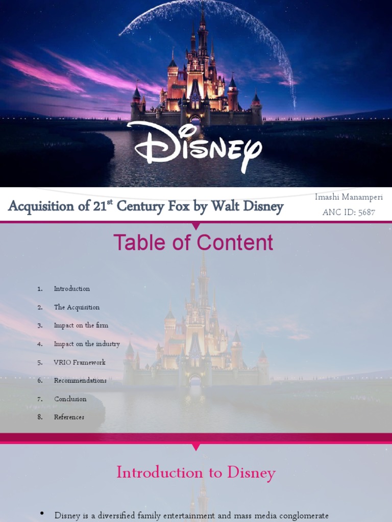 Acquisition of 21 Century Fox by Walt Disney: Imashi Manamperi ANC ID ...