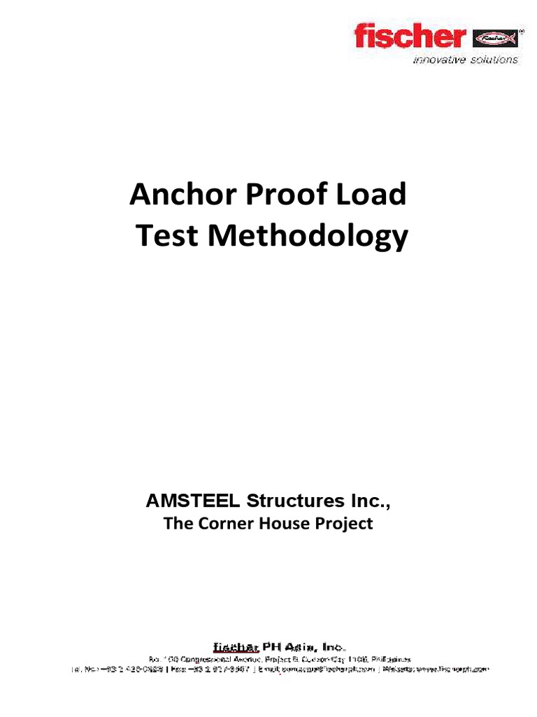 Anchor Proof Load Testing Methodology | PDF | Building Materials ...