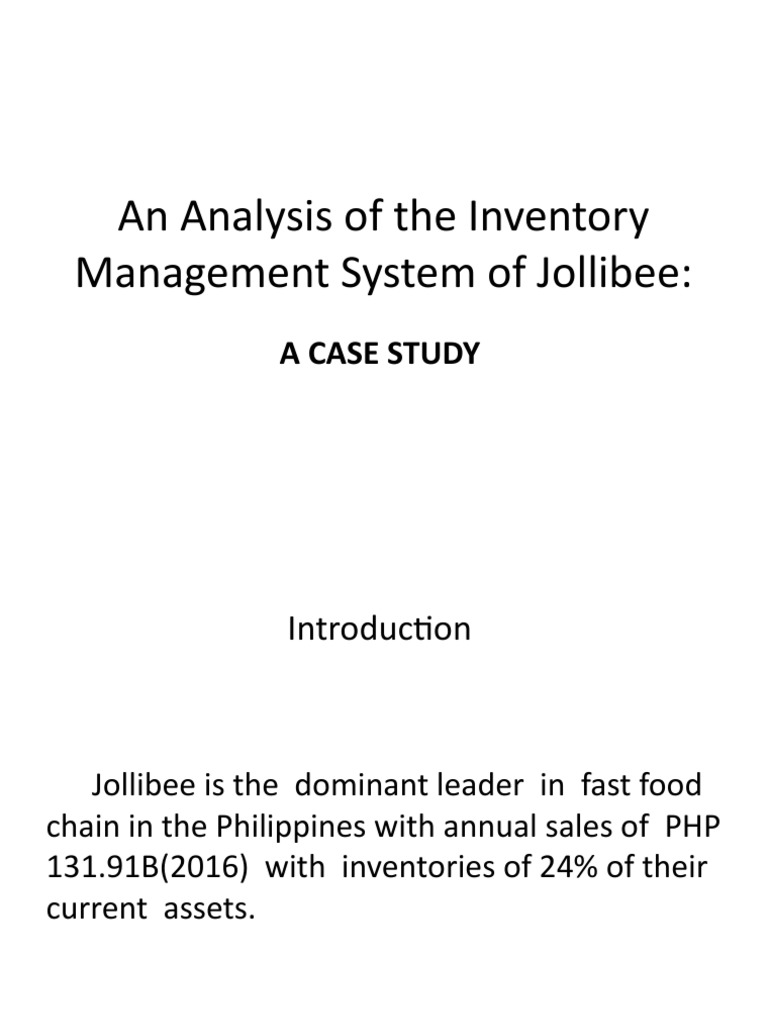 Jollibee Inventory Management Case Study | PDF | Oracle Corporation ...