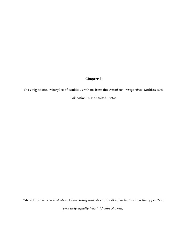 The Origins and Principles of Multiculturalism From The American ...