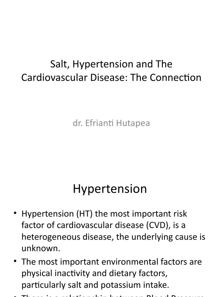 Salt, Hypertension and The Cardiovascular Disease | PDF