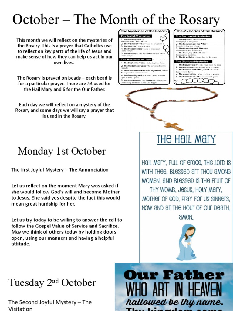 October - The Month of The Rosary | PDF | Rosary | Ascension Of Jesus