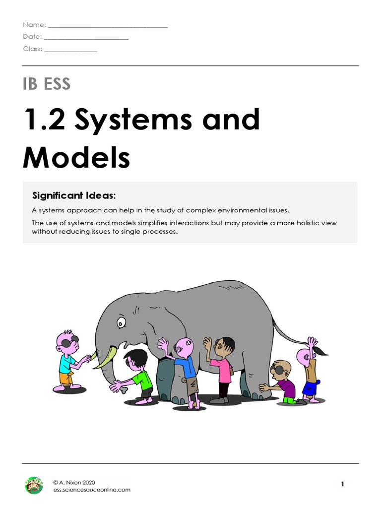 1.2 Systems and Models: Ib Ess | PDF | Computer Simulation | System