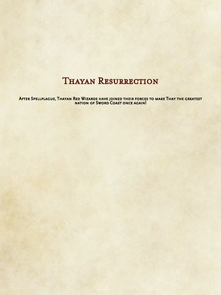 Thayan Resurrection PDF | PDF