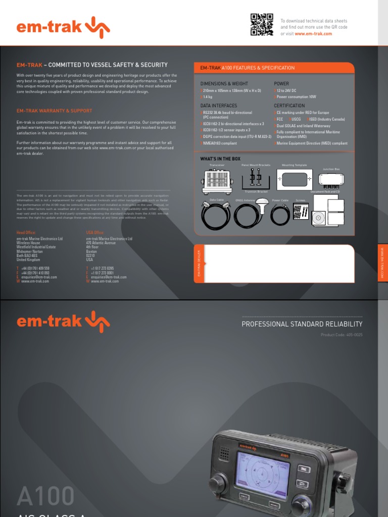 Em-Trak Product Brochures - A100 - 2017 | PDF | Telecommunications ...