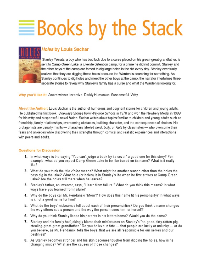 Holes by Louis Sachar: Why You'll Like It | Download Free PDF | Novels