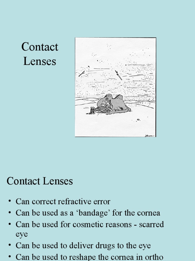 Overview of Contact Lens Types and Uses | PDF | Contact Lens | Cornea