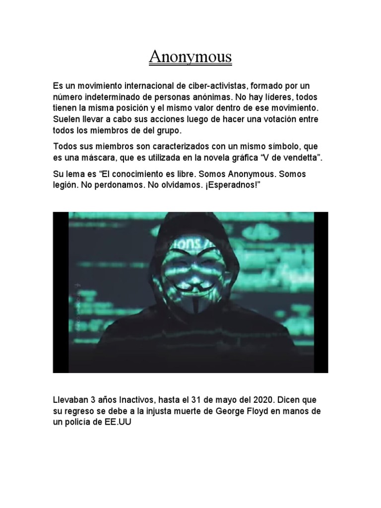 Anonymous Legion | PDF | Policía | Violencia