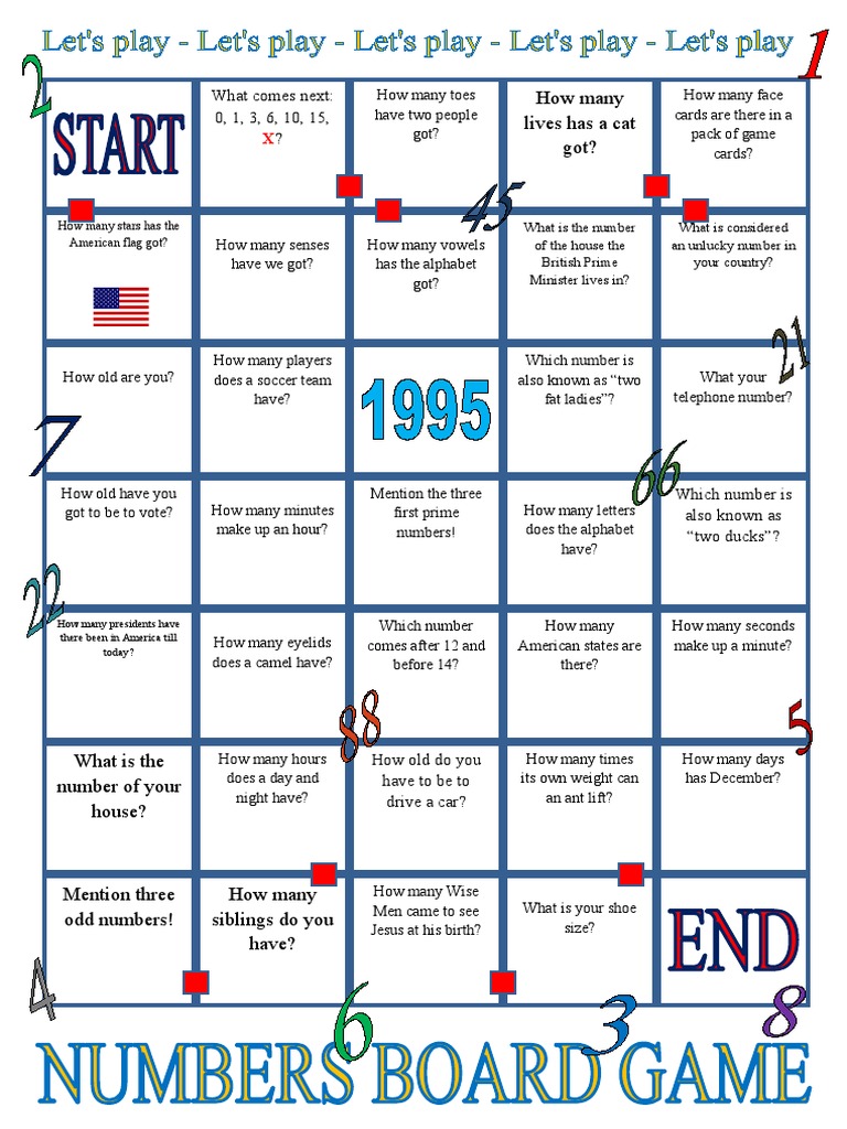 Numbers Board Game Fun Activities Games Games Warmers Coolers - 12657 ...