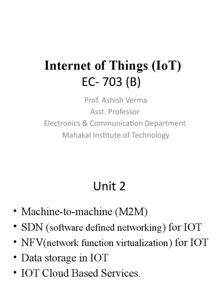 Internet of Things (IoT) RGPV Syllabus Ec 703 (B) Unit 2 | PDF ...