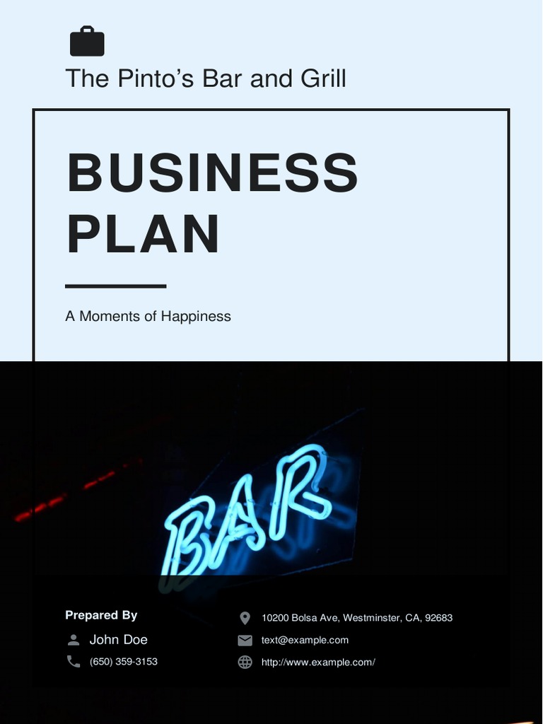 Bar Business Plan Example PDF | PDF | Restaurants | Bar