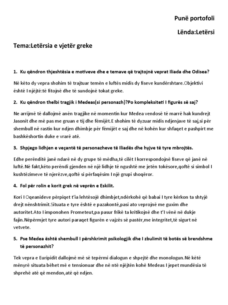 Biseda Letrare Letersia Greke 10 | PDF